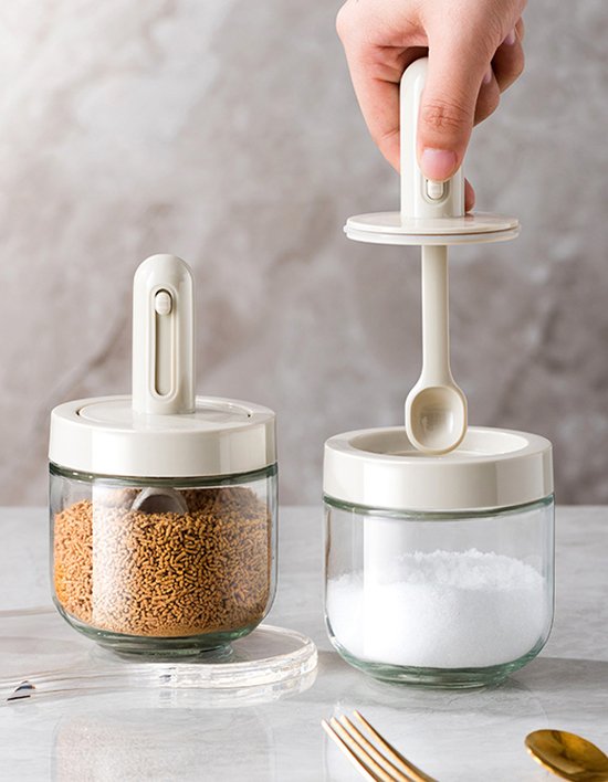 [달팽이리빙] 퀴진드마망 길이조절 스푼 양념통(320ml) 3P 1SET (단품) - 마켓컬리